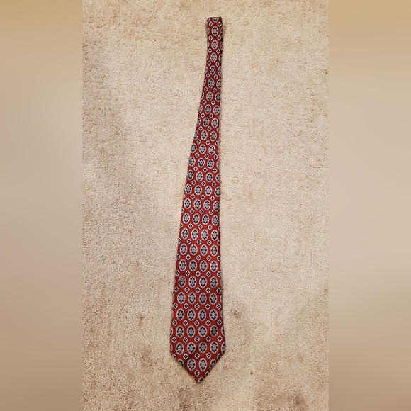 Stafford | Accessories | Mens Vintage Italian Silk Red Blue Geometric ...